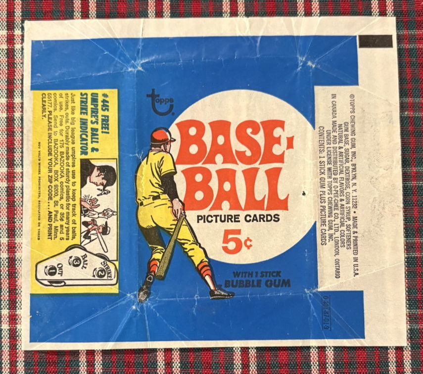 1969 TOPPS BASEBALL CARD WRAPPER EXCELLENT CONDITION NO TEARS!! REAL ...