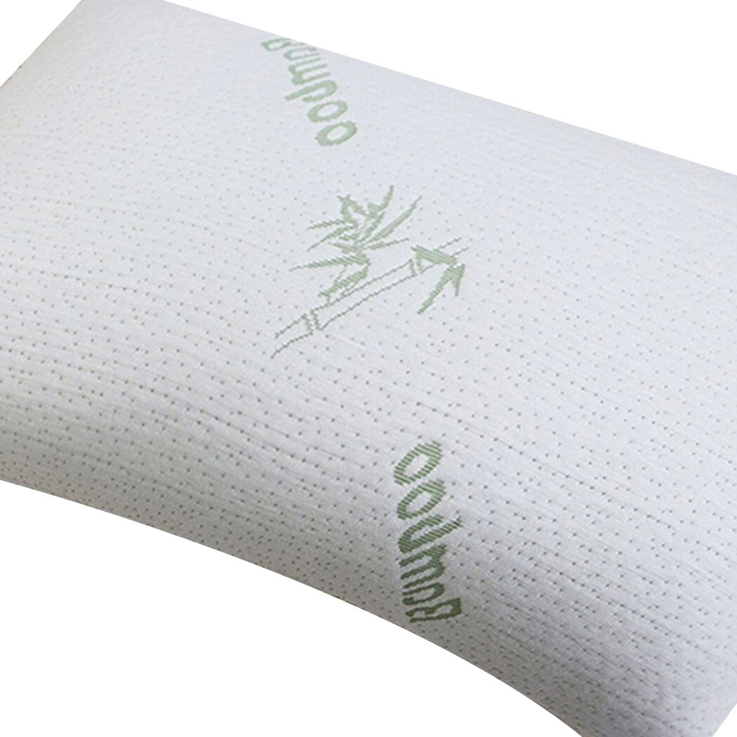 2x DreamZ Luxury Natural Memory Foam Bed Pillows Bamboo Fabric Cover ...