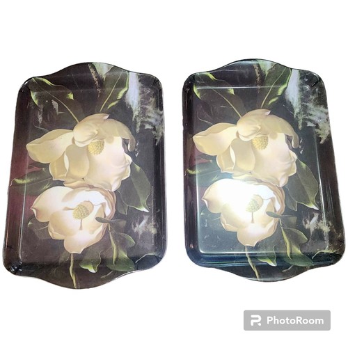 2x Ashdene Magnolias Scatter Tray 100% melamine small snack tray 14cm ...
