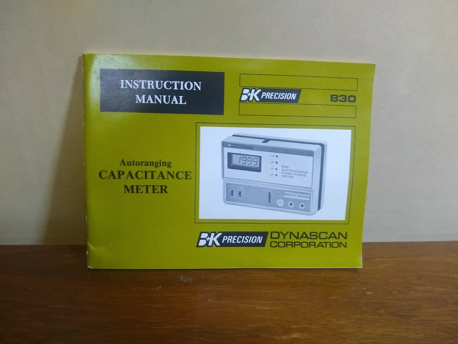 BK Precision Dynascan 830 Autoranging Capacitance Meter Instruction ...