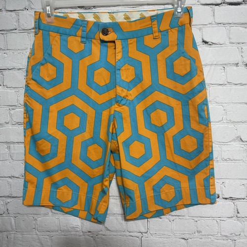 Loudmouth Golf Shorts Teal & Orange Geometric Pattern Men’s Size 30 | eBay