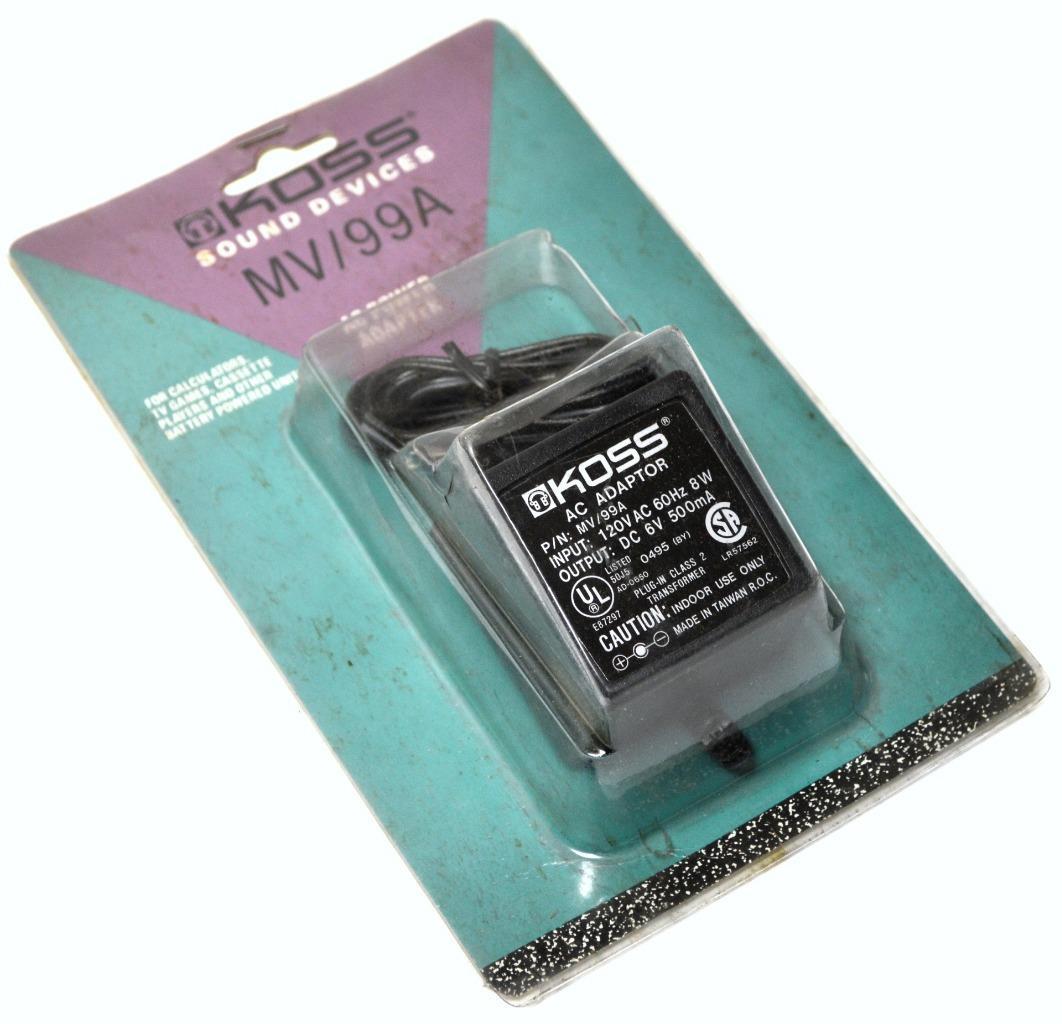 NEW KOSS MV/99A AC ADAPTER 6 VOLTS @ 500 MA | eBay