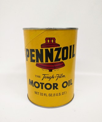 Vintage PENNZOIL Bell Motor Oil Z-7 Tough Film 1 US Quart Can Full New ...