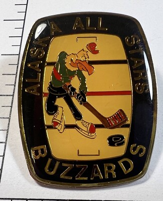 Vintage Alaska All Stars Hockey Association Buzzards Lapel Hat Pin | eBay