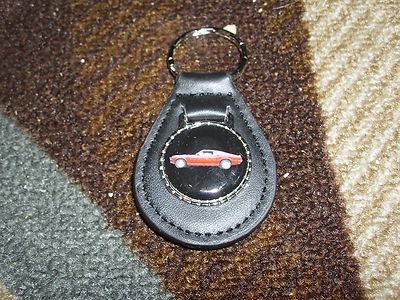 1969 FORD MUSTANG MACH 1 RED CAR LEATHER LOGO KEYCHAIN KEYRING NEW ...