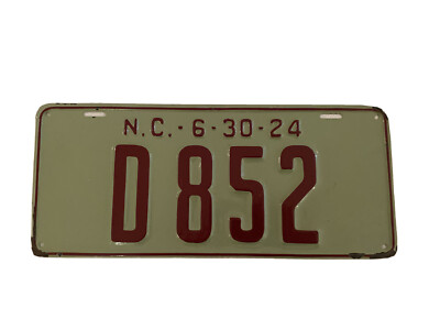 1924 North Carolina Dealer License Plate-repaint D 852 | eBay