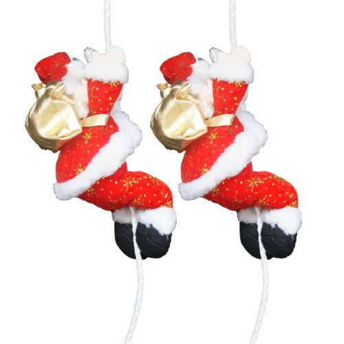 Decor Cartoon Wall Window Hanging Xmas Ornaments Santa Claus Climbing ...