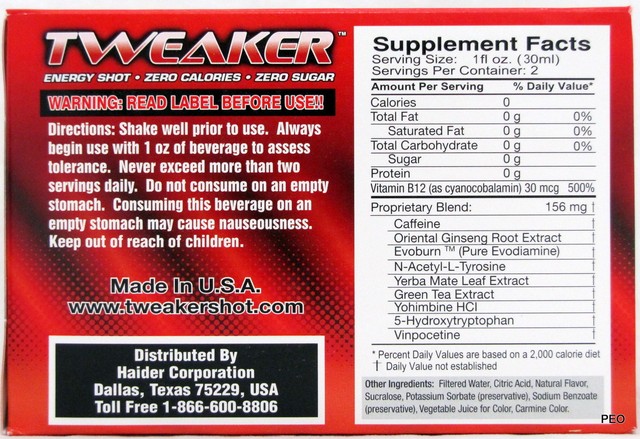 Tweaker Energy Shot Pomegranate 2 FL Oz 12 Count for sale online | eBay