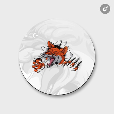 Angry Fox Head Mascot Animal | 4'' X 4'' Round Decorative Magnet | eBay