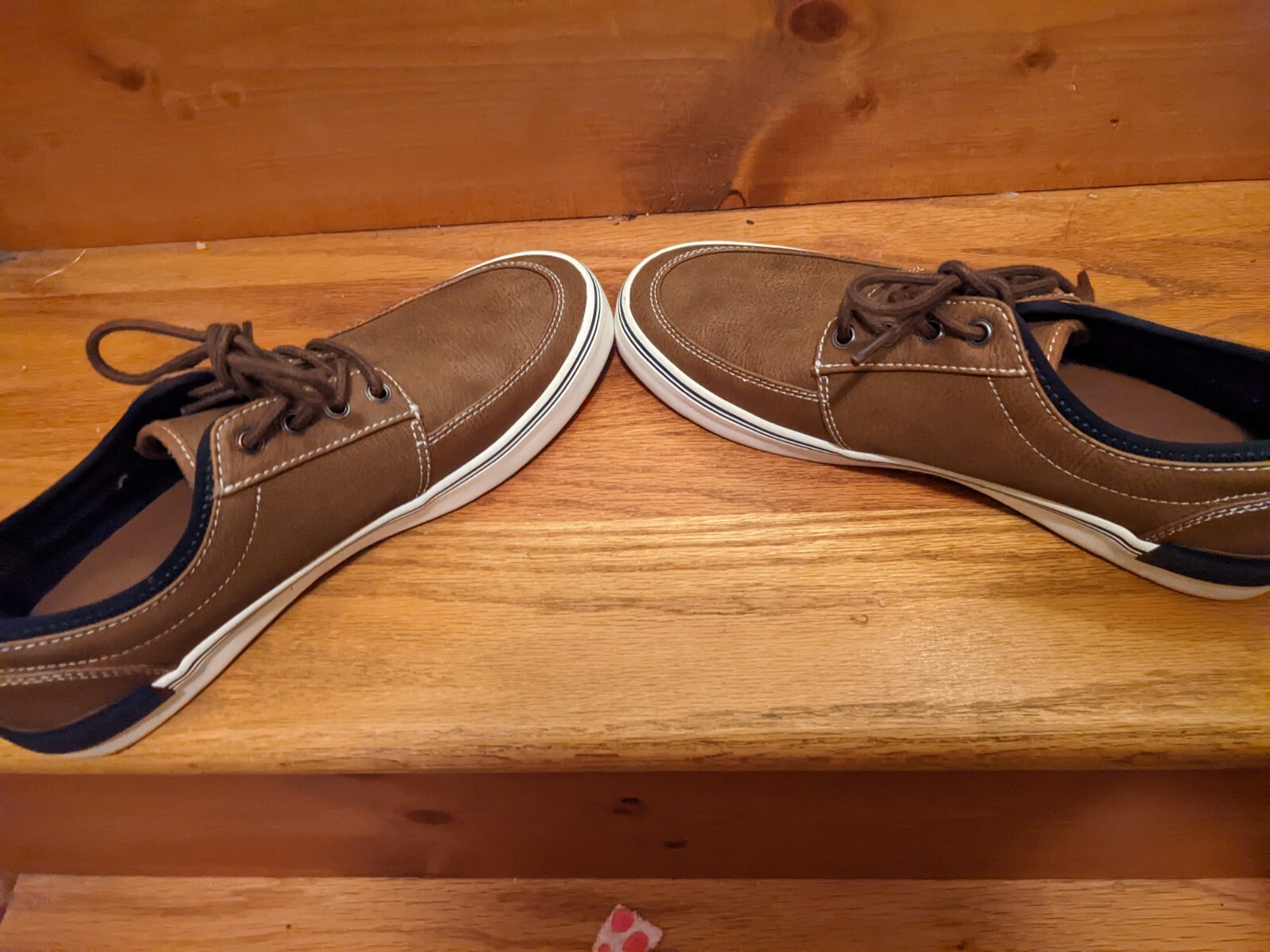 Goodfellow Men's 7 Brown Lace Up Man Made Leather Sneakers New | eBay