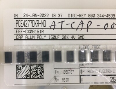 EEFCX0G151R PANASONIC CAP ALUM POLY 150UF 20% 4V SMD ROHS 30 PIECES | eBay