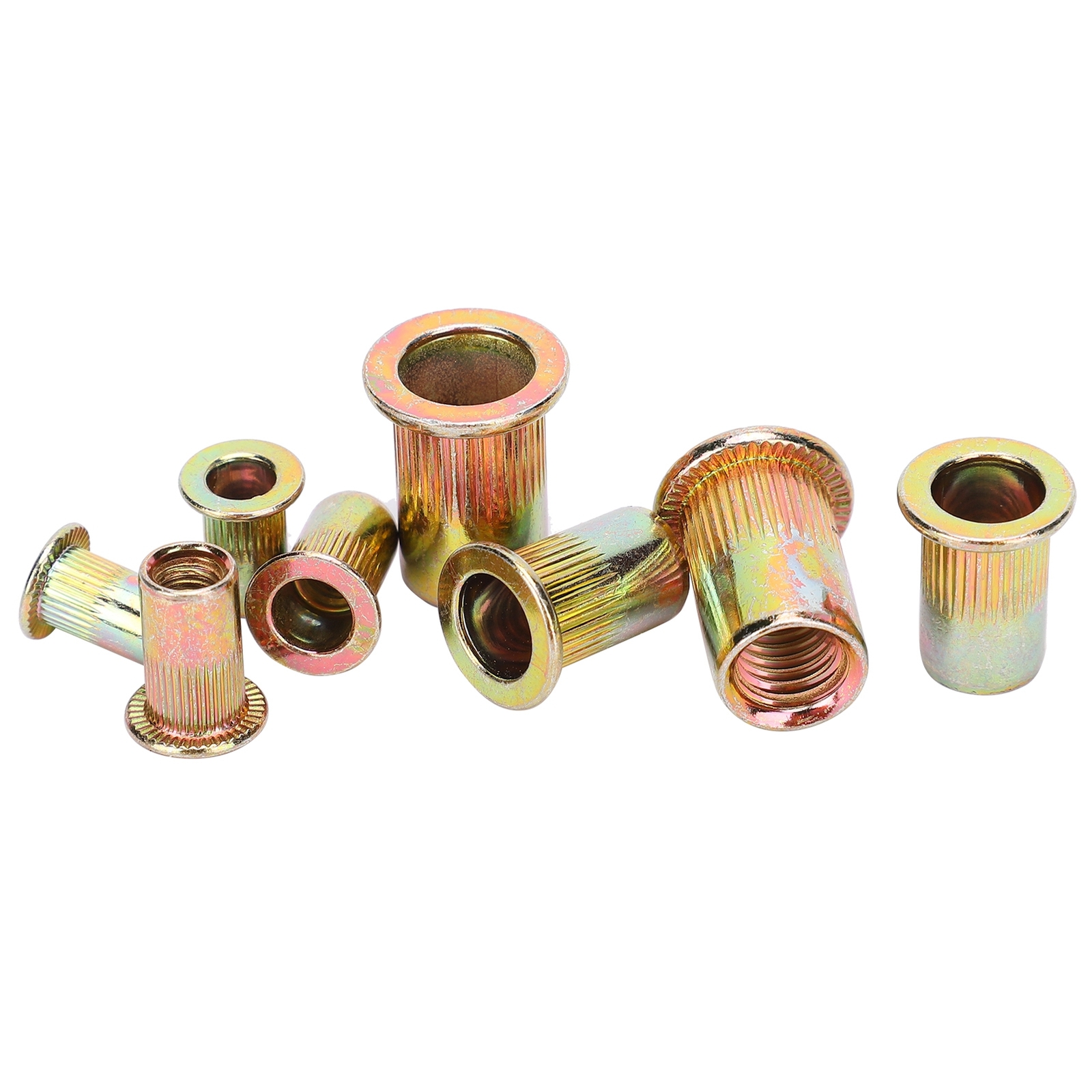 200pcs Mixed Zinc Colored‑Plating M4/5/6/8 Rivet Nut Threaded Insert ...