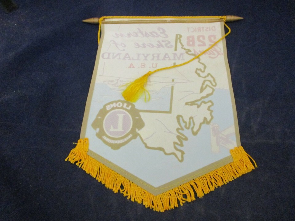 Vintage Lions Club Banner Flag Eastern Shore of Maryland District 22B ...