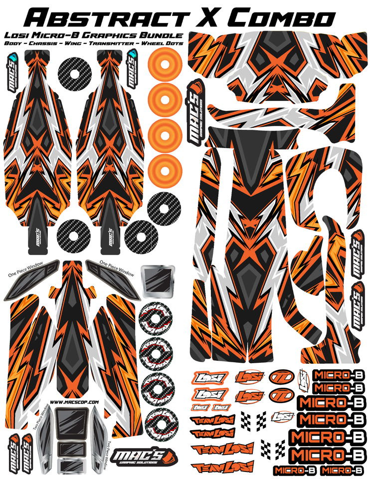 RC Wrap Combo Kits for Losi 1/24 Micro-B - Micro B - RC Stickers - Full ...