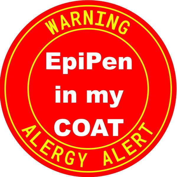 Allergy Alerts Anaphylaxis ALLERGIC Allergen ALERT BADGE ALLERGY BADGE ...