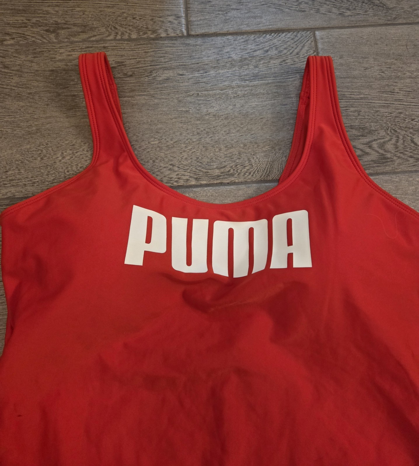 PUMA Women's One Piece Swimsuit Bathing Suit Red Size… - Gem