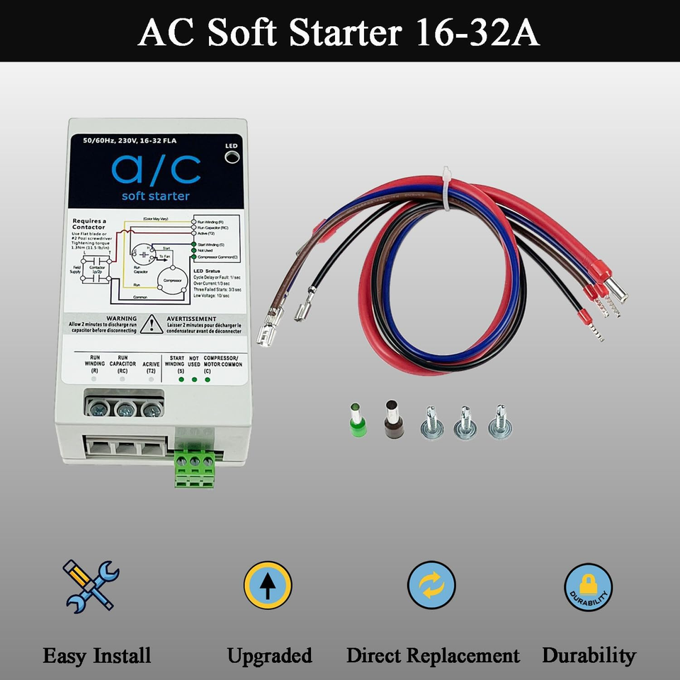 AC Soft Start Module (16-32A) Compatible with 4-7 Ton AC Unites | Easy ...