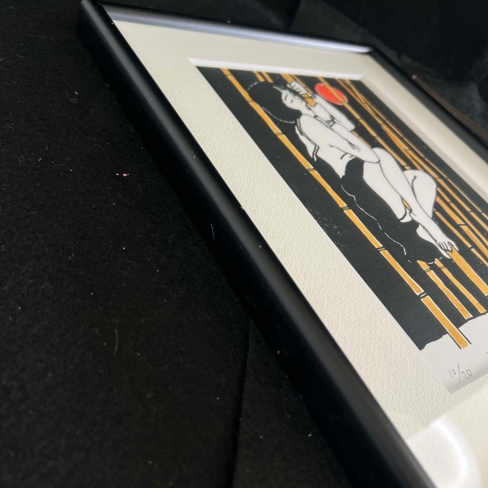 Toshio Saeki Shaking Moon Lithograph 2006 Signed ED 10/20 Framed Japan ...