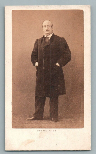 CDV HOMME A LA REDINGOTE PHOTO ANCIENNE PESME PARIS 1860's ALBUMEN FOTO ...