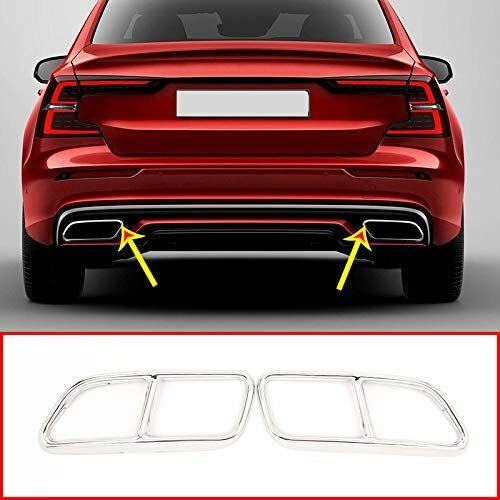 Stainless Steel Rear Exhaust Muffler Tail Pipe Cover For Volvo S60 2014 ...