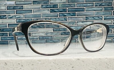 SERAFINA Womens Eyeglasses “LEA” FRAMES ONLY Clear Dark Brown/Jewel Cat ...
