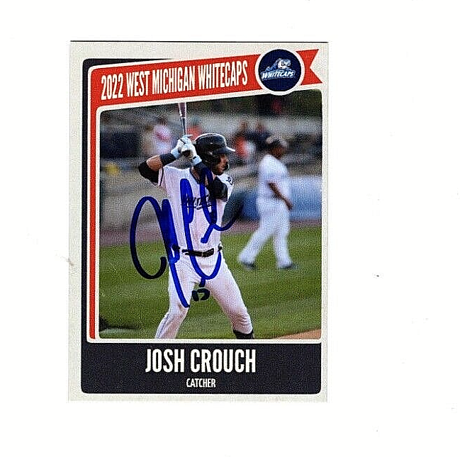 Josh Crouch signed autographed 2022 West Michigan Whitecaps custom card ...