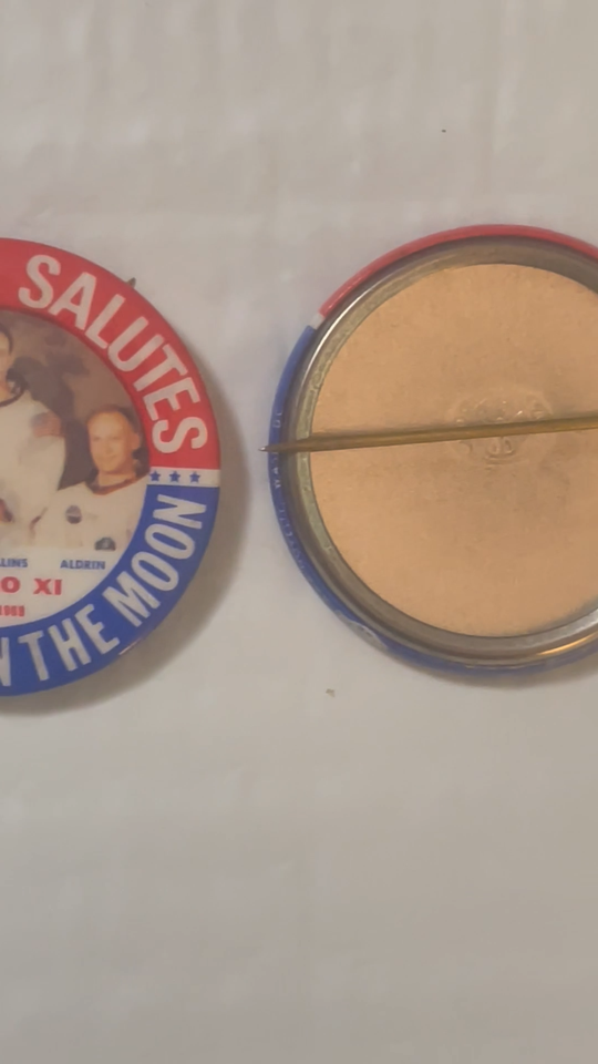 1969 Apollo XI Moon Landing Pin NOS America Salutes First Men on the ...