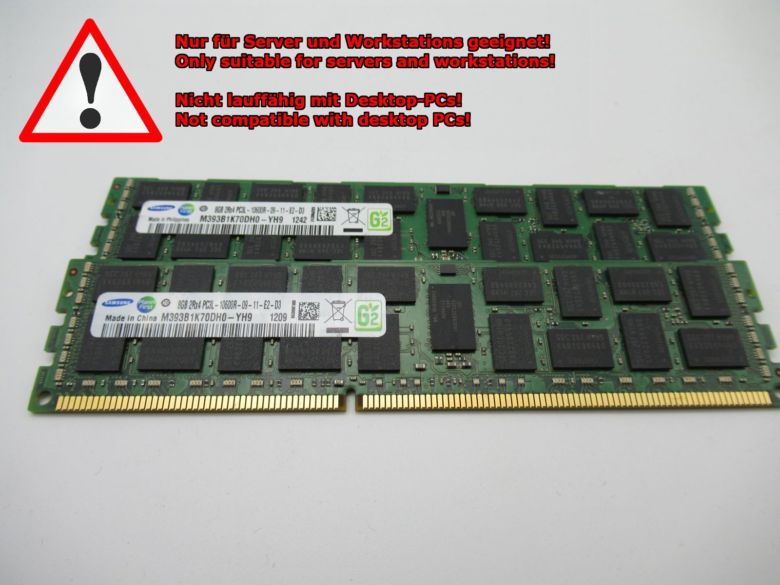 Samsung 16GB (2x8GB) M393B1K70DH0-YH9 2Rx4 PC3-10600R DDR3 RAM REG ECC ...