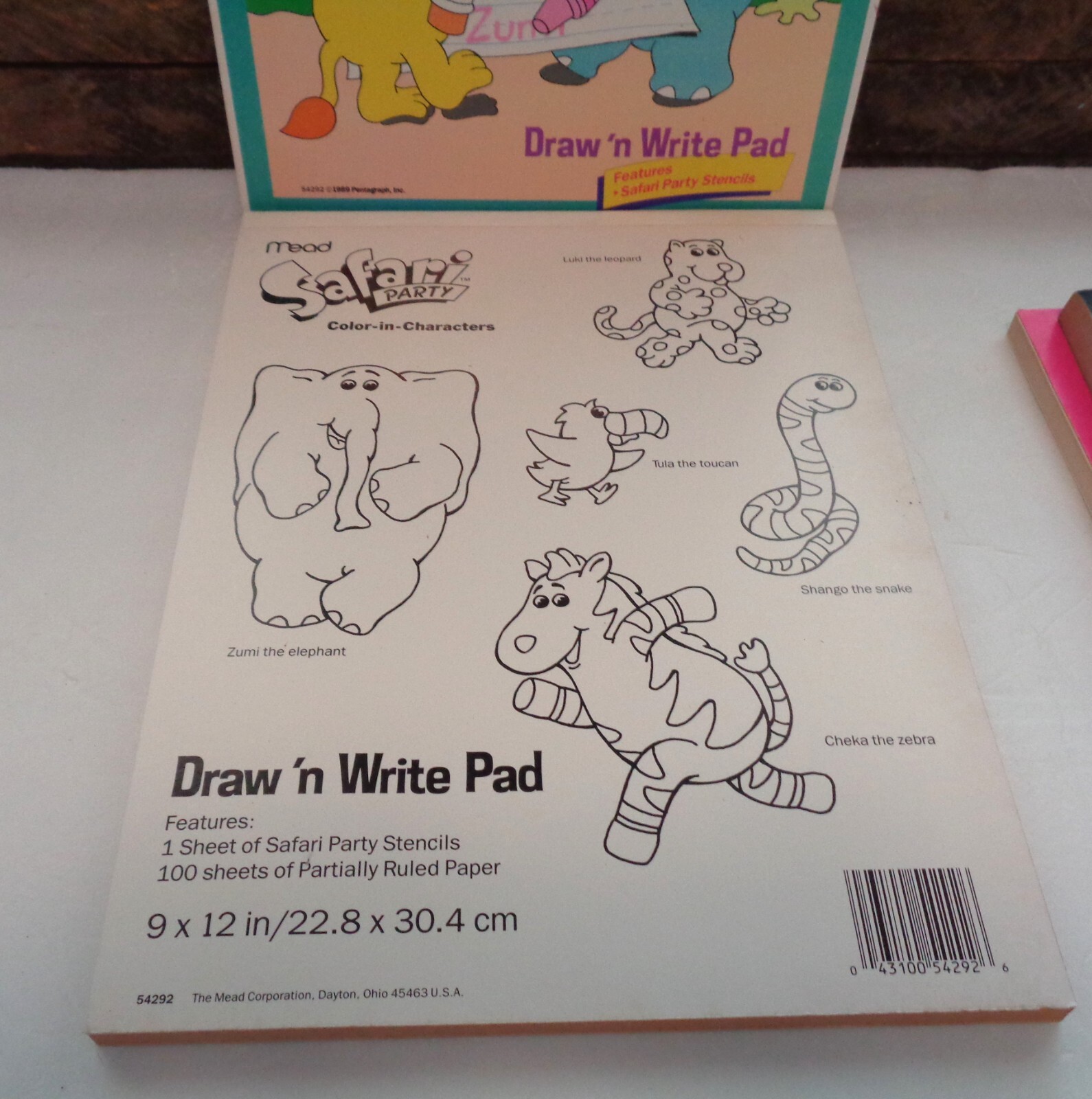 2 Vintage MEAD Safari Party Draw n Write Pad with Peel off Stickers | eBay
