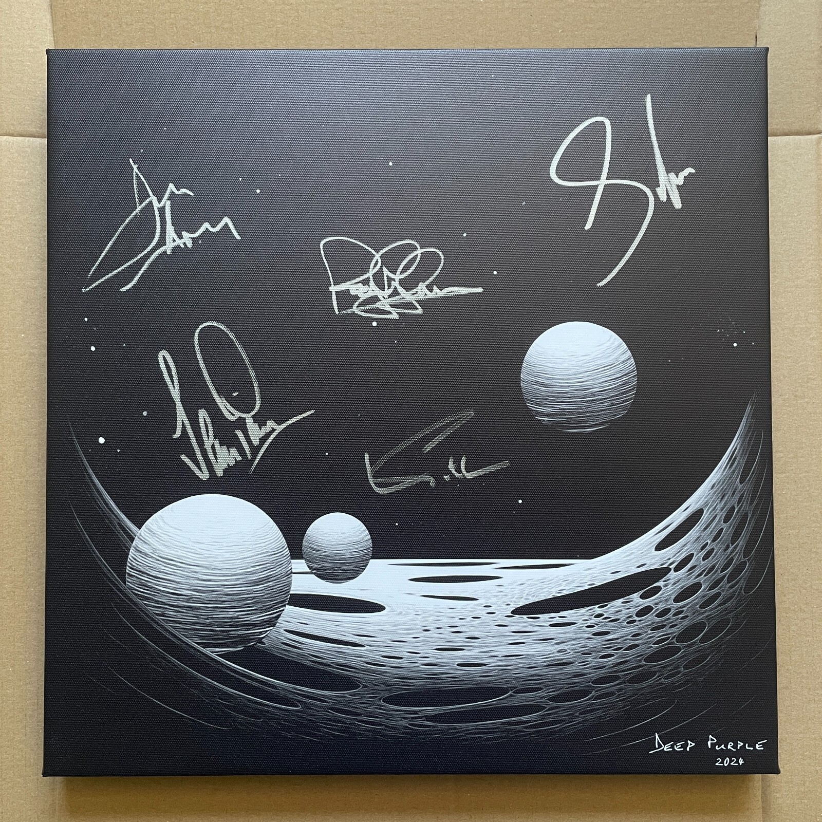 Deep Purple =1 Signed Autographed Canvas Limited Edition 40x40x5cm ...