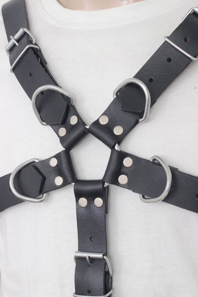 Sexy Mens Real Leather Strap Full Body Harness Bondage Belt Gay ...