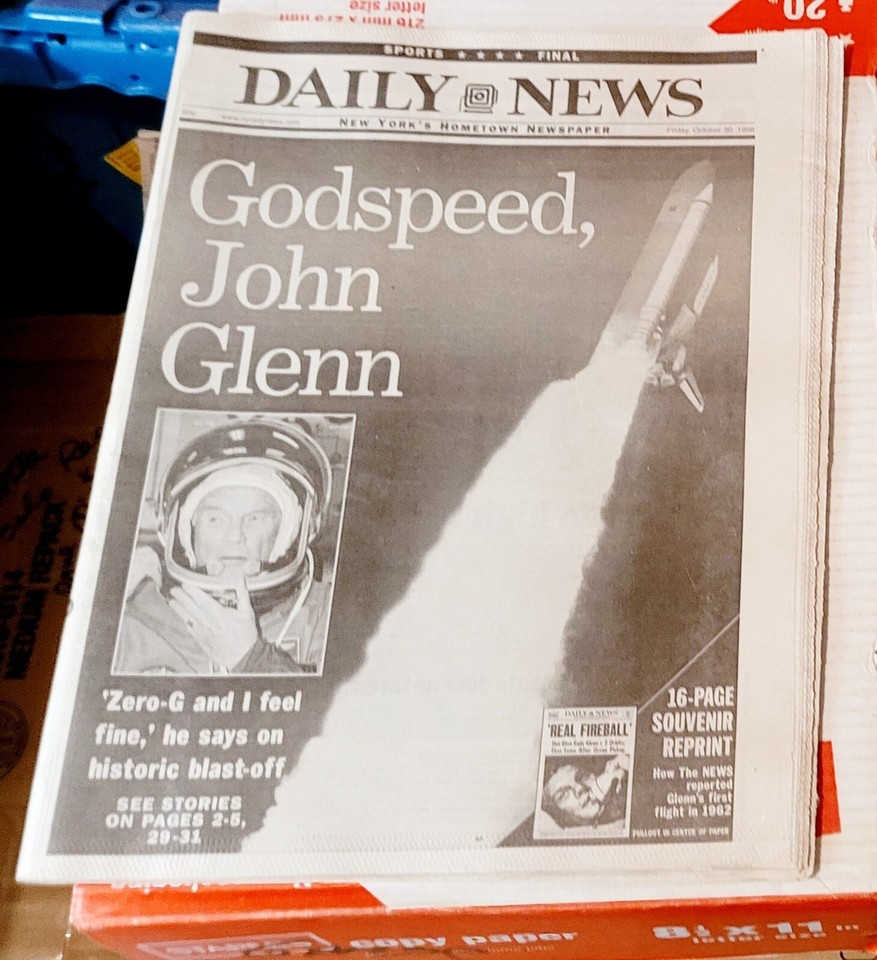 John Glenn Daily News Newspapers Excellent Condition oct 30th & nov 17 ...