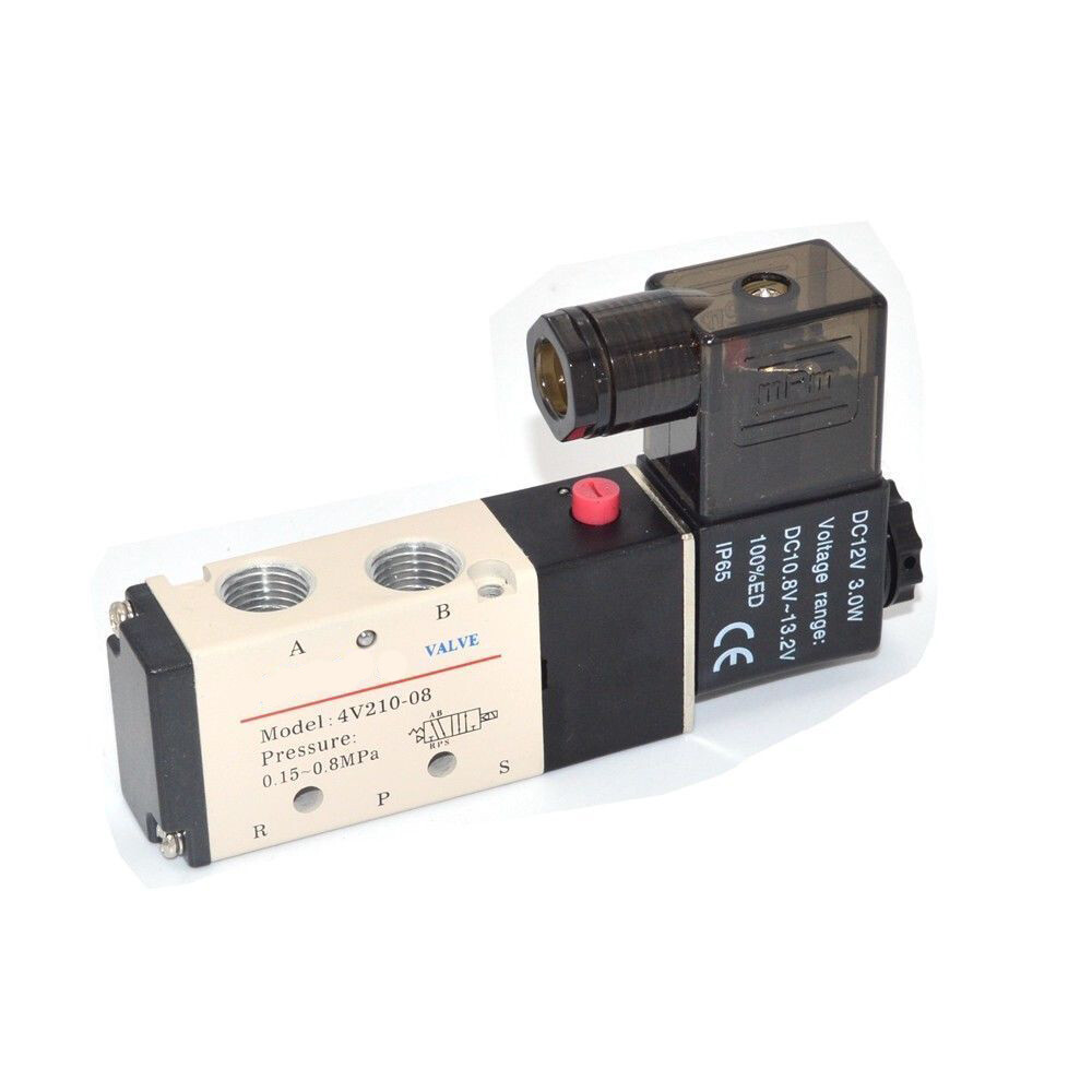 US Stock DC 12V Pneumatic Electric Solenoid Air Valve 5 Way 2 Position ...