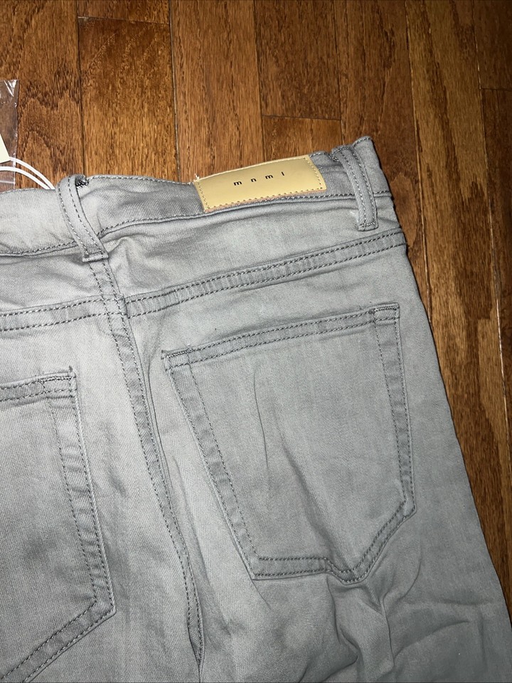 NWT MNML Convertible Skinny Denim Gray Zip Ankle Jeans X491 Mens Waist ...