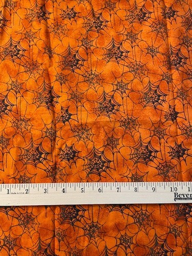 Spiderweb Fabric Orange Black David Textiles Cotton By the Half Yard 44 ...