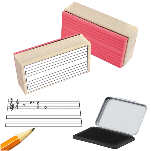 Double Staff Diagram Rubber Stamp and Black Ink Pad | eBay