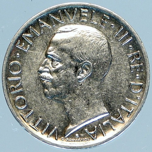 1927R ITALY King Victor Emmanuel III OLD Silver 5 Lire Italian Coin ...
