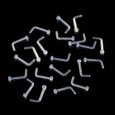1 Pairs Clear Nose Studs See Through Nose Studs Transparent Plastic ...