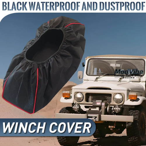 Waterproof 600D Universal Car Winch Cover Anti-dust Soft Winch Cover ...
