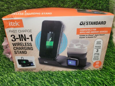 3-in-1 Wireless Charging Stand, ITEK Works With Apple, Android Devices ...