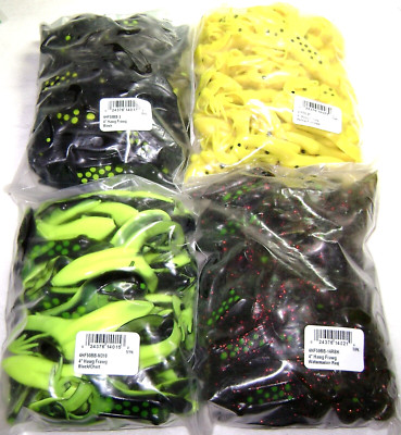 200 MISTER TWISTER 4 INCH HAWG FRAWG LURES FROGS BASS WATERMELON RED ...