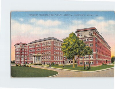 Postcard Veterans' Administration Faculty Hospital Wadsworth Kansas USA ...