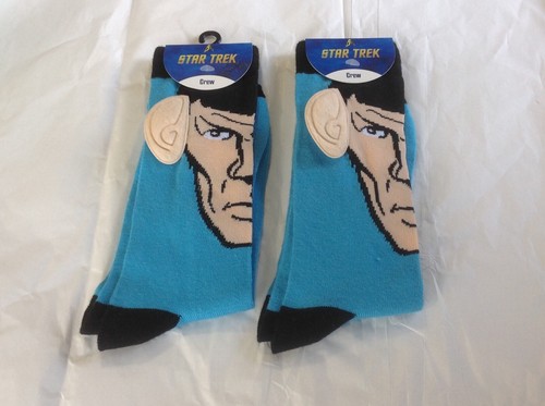 Star Trek 2 Pairs (New) MR SPOCK Socks With Moveable Vulcan Ears ...
