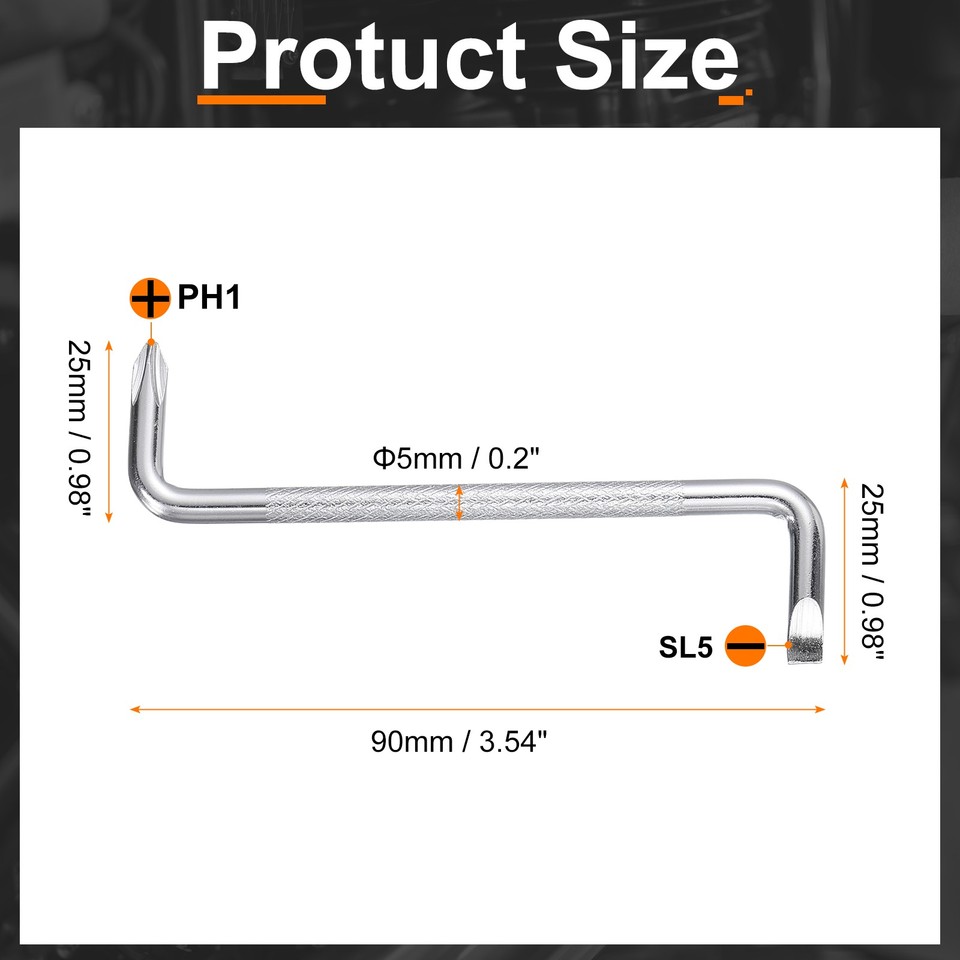 Offset Screwdriver PH1/SL5 Phillips Slotted Head Right Angle Screw ...