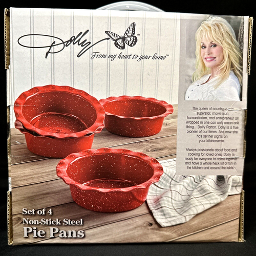 Dolly Parton Non-Stick 6" Steel Pie Pan Set of 4 RED for sale online | eBay