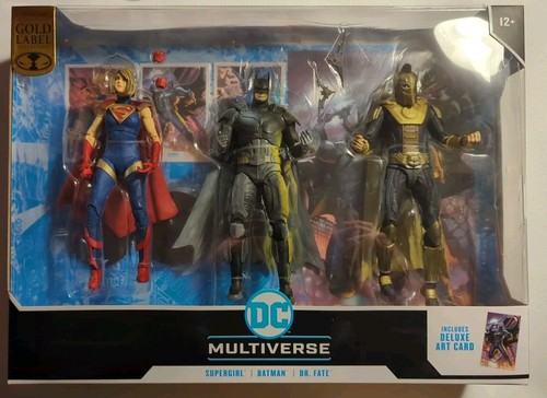 DC Multiverse Injustice 7" Figure 3-Pack Batman Dr Fate Supergirl Gold ...