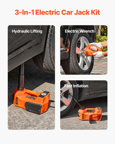 Heavy Duty Electric Car Jack Kit - 5 Ton Capacity with Electric Impact ...