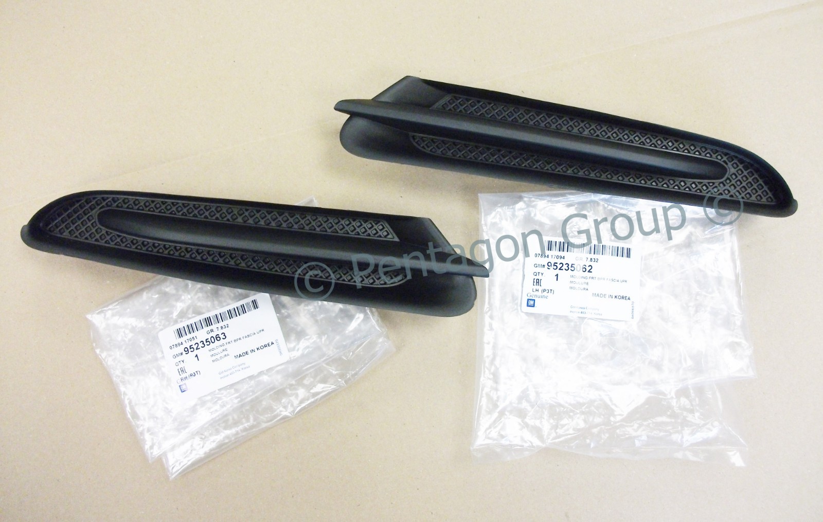 Genuine Vauxhall Mokka RH & LH Front Bumper Headlamp Moulding Grille ...