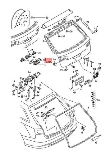 Genuine AUDI A6 Push Button For Electric Lid Lock Actuator 4G0827566A ...