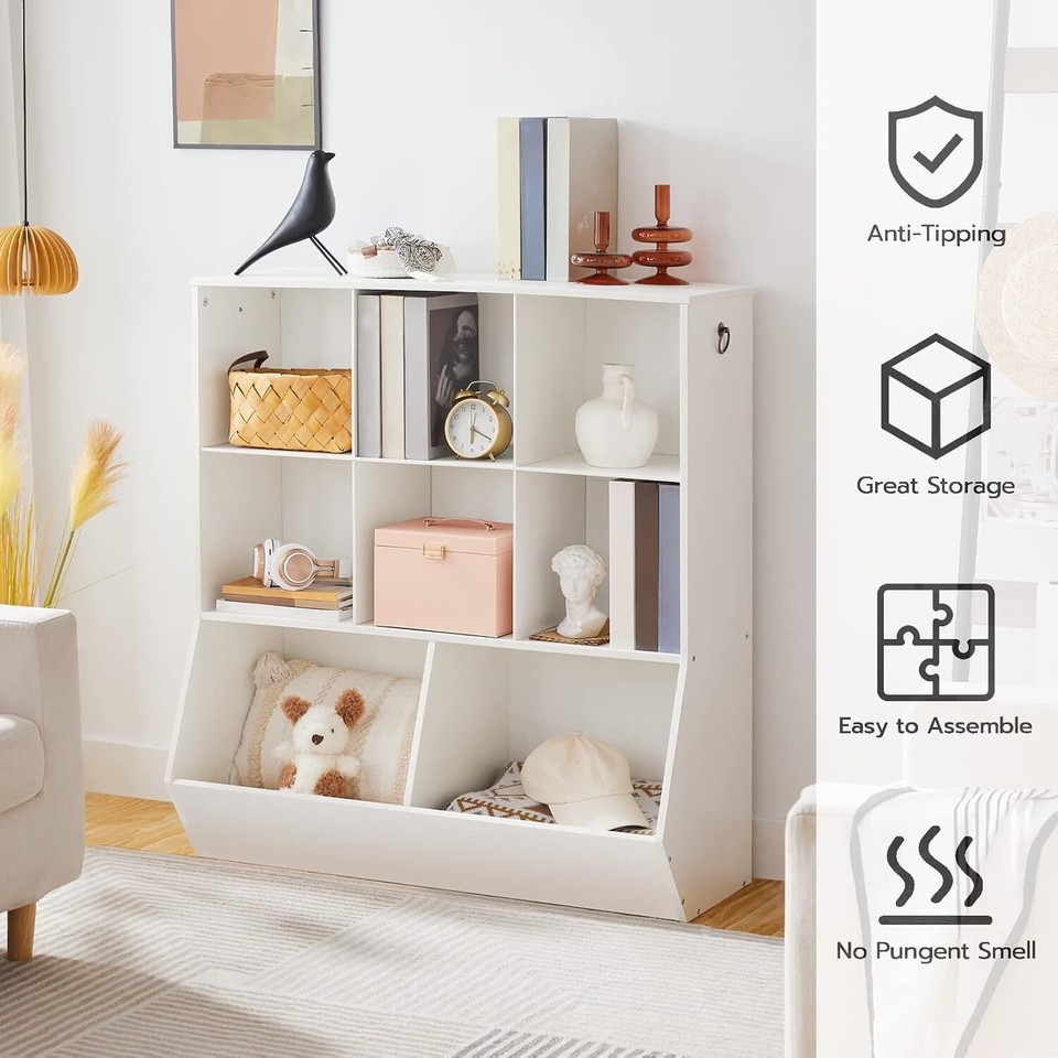 Kids Bookshelf Toy Storage Cabinet Kids Toy Organizer 8 Cubicles ...